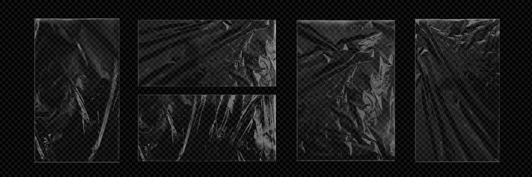 Realistic ripped plastic wrap Royalty Free Vector Image