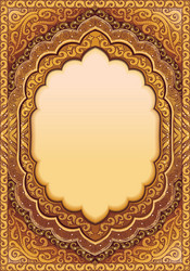 Indian ornamented arch color gold Royalty Free Vector Image