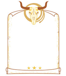 Skull bull and lasso Royalty Free Vector Image