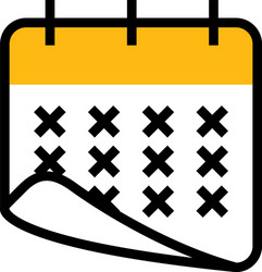 Calendar with check marks icon line style Vector Image