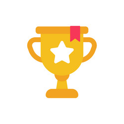 Golden yellow trophy icon for the winner Vector Image