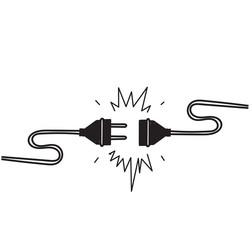 Hand drawn doodle connect wire balance between Vector Image