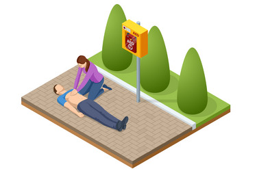 Cardiopulmonary resuscitation cpr emergency aid Vector Image