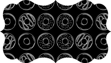 Frame with donuts pattern background Royalty Free Vector