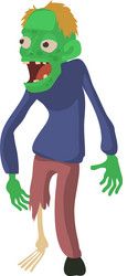 Zombie without lower body icon cartoon style Vector Image