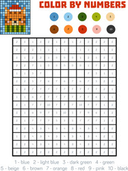 Color number education game cat Royalty Free Vector Image