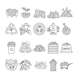 Compost cycle color line icon composting Vector Image