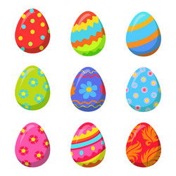 Colorful cartoon eggs set Royalty Free Vector Image