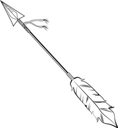 Line rustic arrow with ornamental design Vector Image