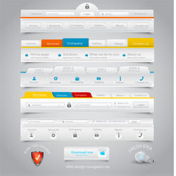 Web site navigation menu pack 3 Royalty Free Vector Image