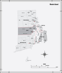 Rhode island state in the united states map Vector Image