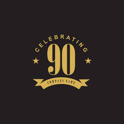 90th year celebrating anniversary emblem logo Vector Image
