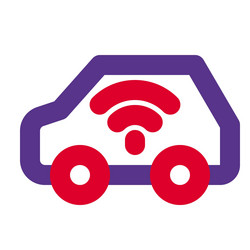 Car with smart features and wifi connectivity Vector Image