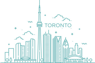Linear banner of toronto line art Royalty Free Vector Image