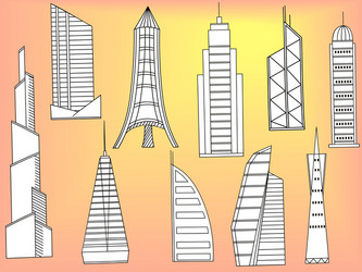 Tall buildings coloring book Royalty Free Vector Image