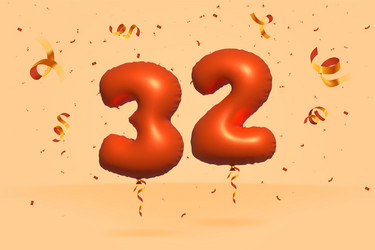 Number 32 Vector Images (over 1,100)