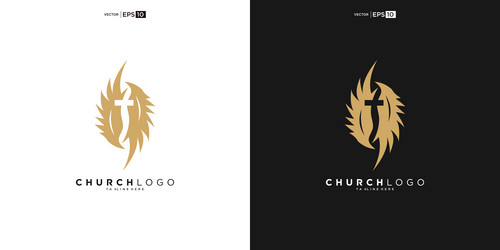 Church logo design inspiration Royalty Free Vector Image