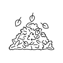 Compost pile color line icon composting Royalty Free Vector