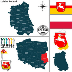 Map poland and lublin voivodeship Royalty Free Vector Image