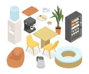 Office kitchen - modern colorful isometric Vector Image