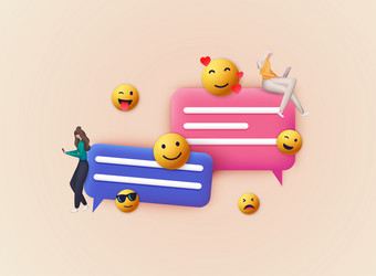 3d speech bubble icons chat Royalty Free Vector Image