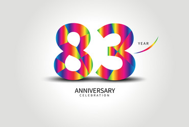 83 year anniversary celebration logo silver Vector Image