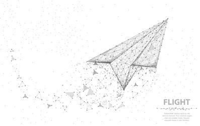 Paper plane flying Royalty Free Vector Image - VectorStock