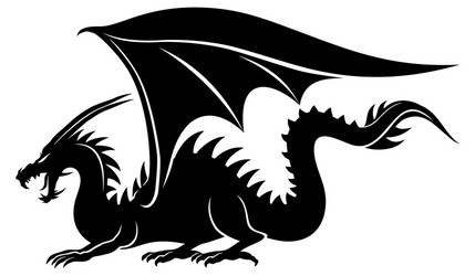 Dragon with shield sign Royalty Free Vector Image