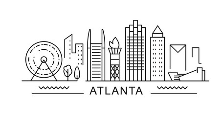 Atlanta georgia city skyline silhouette Royalty Free Vector