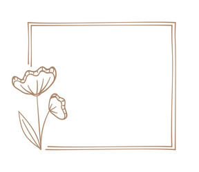 Botanical rectangular frame hand drawn line Vector Image