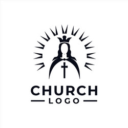 Classic church logo design template Royalty Free Vector