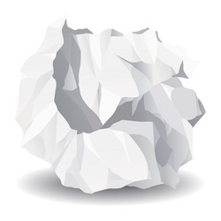 Crumpled paper ball icon realistic garbage bad Vector Image