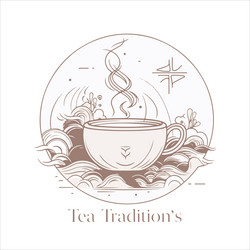 Herbal traditional tea tea cup tea leaves Vector Image
