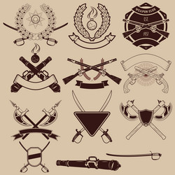Set of weapon club emblems Royalty Free Vector Image