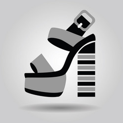 Set of color with black female shoes Royalty Free Vector
