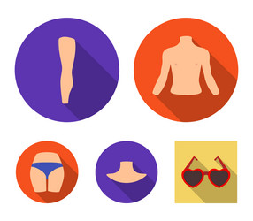 Torso leg neck and buttocks body parts set Vector Image