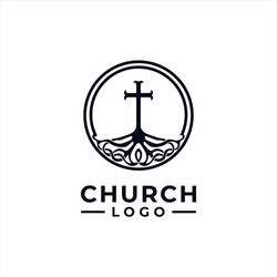 Classic church logo design template Royalty Free Vector