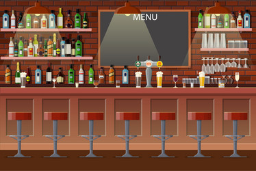 Interior of pub cafe or bar Royalty Free Vector Image