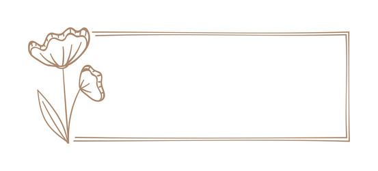 Botanical rectangular frame hand drawn line Vector Image