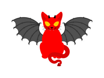 Devil cat satan pet red demon animal Royalty Free Vector