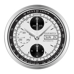 Realistic black grey metallic clock watch face Vector Image