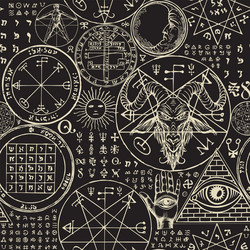 Abstract seamless pattern on the occult theme Vector Image