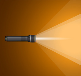 Yellow background with spotlights and light beam Vector Image