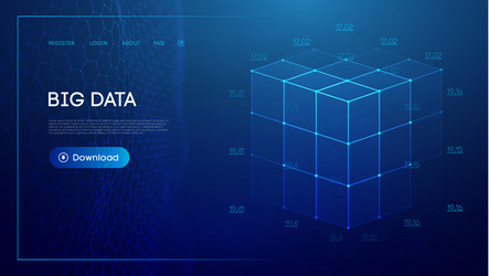 Big data and science isometric cube Royalty Free Vector