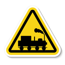 Danger beware of trains symbol sign isolate Vector Image