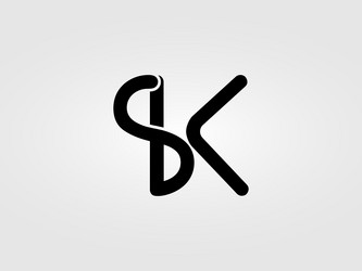 Initial sk letter logo design template monogram Vector Image