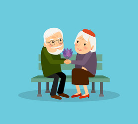 Elderly couple in love Royalty Free Vector Image