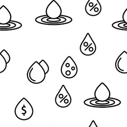 Collection of linear drop shapes isolated Vector Image