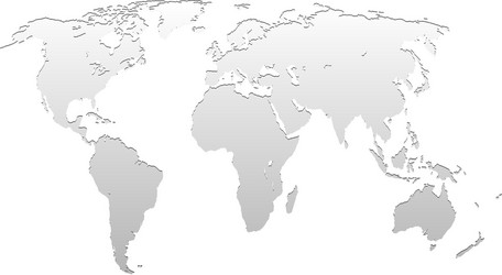 Black and White World Map Outline Royalty Free Vector Image