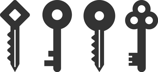 Antique keys collection Royalty Free Vector Image
